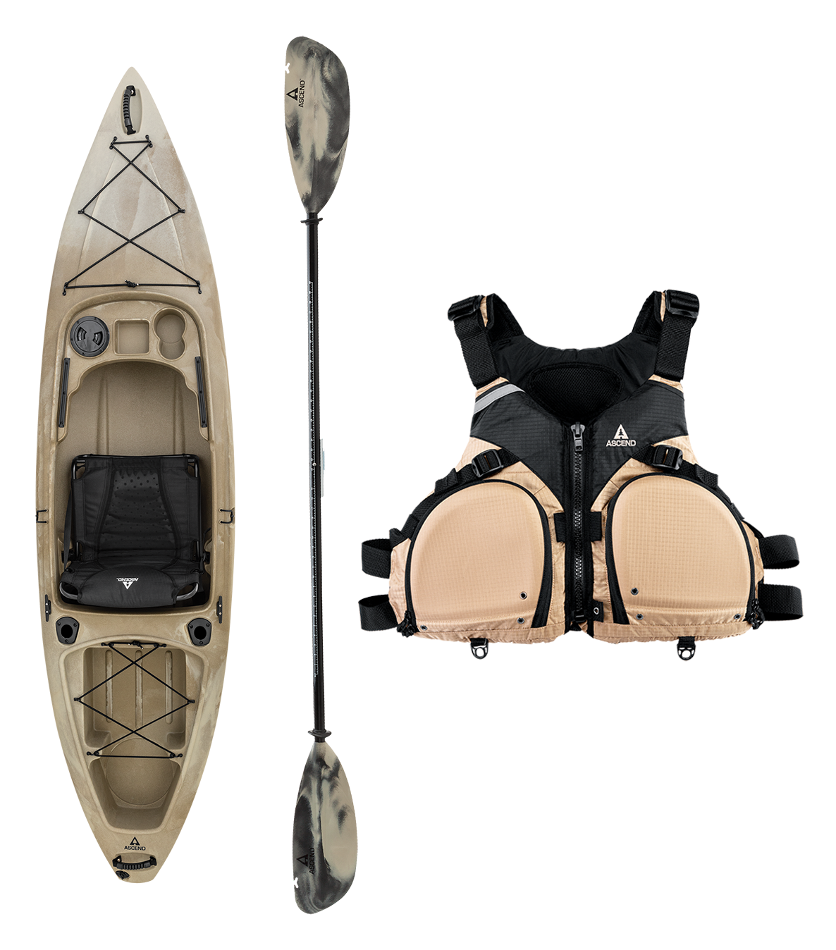 Ascend FS10 Desert Storm Sit-In Angler Kayak Fishing Package | Cabela's